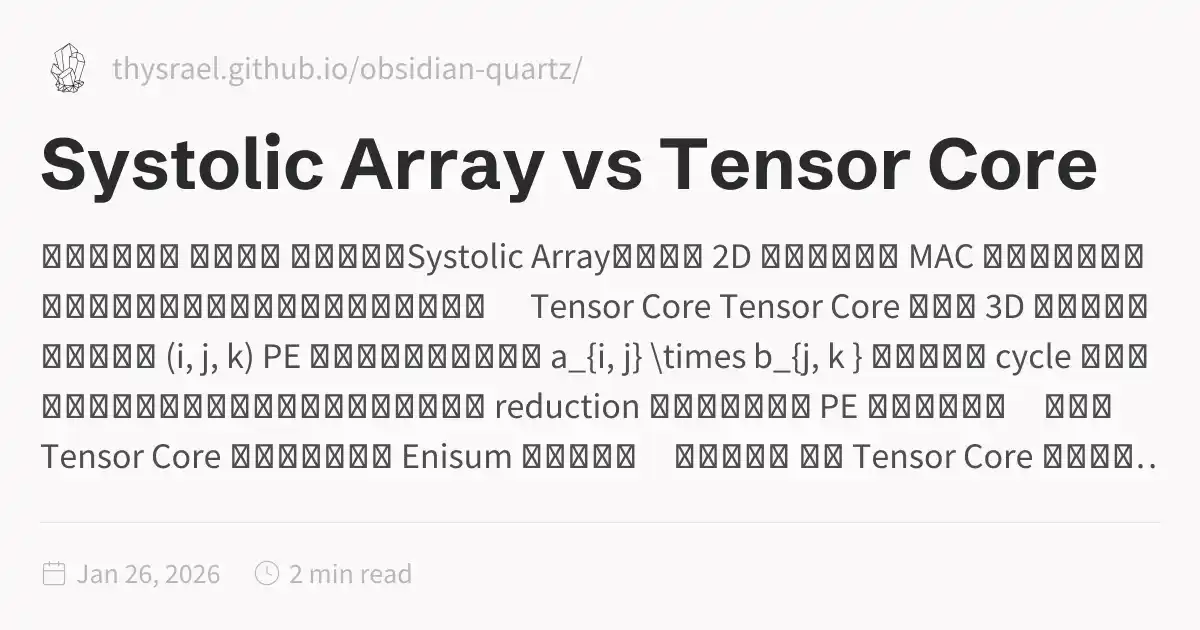 Systolic Array vs Tensor Core